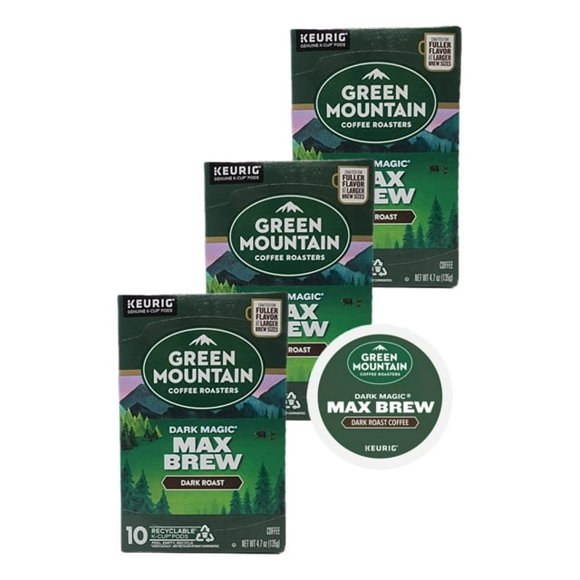 Green Mountain Max Brew Dark Magic Dark Roast Coffee K Cup Pods, 30 K ...