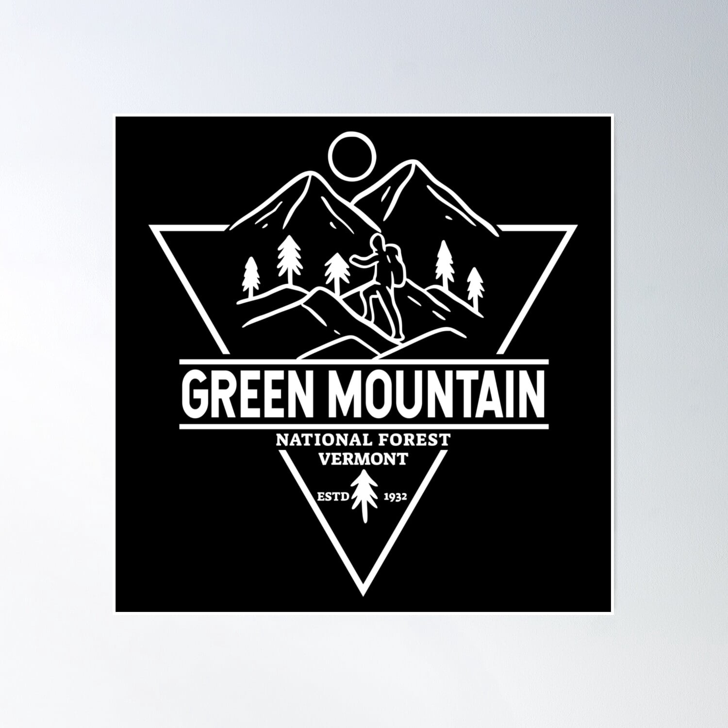 Green Mountain National Forest Vermont Badge Poster Wall Art, Modern ...