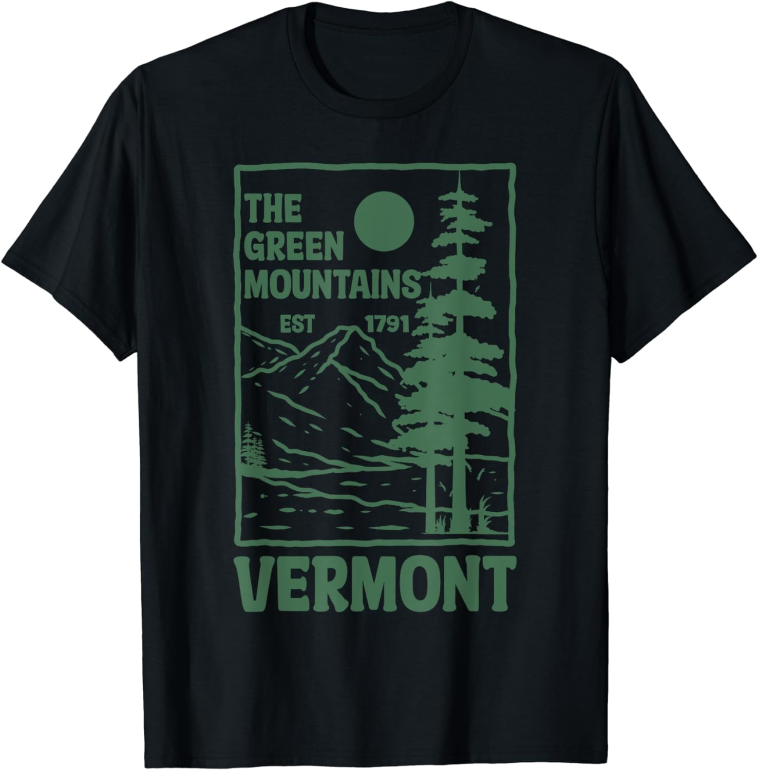 Green Mountains Vermont Family Vacation Hiking Vintage T-Shirt ...