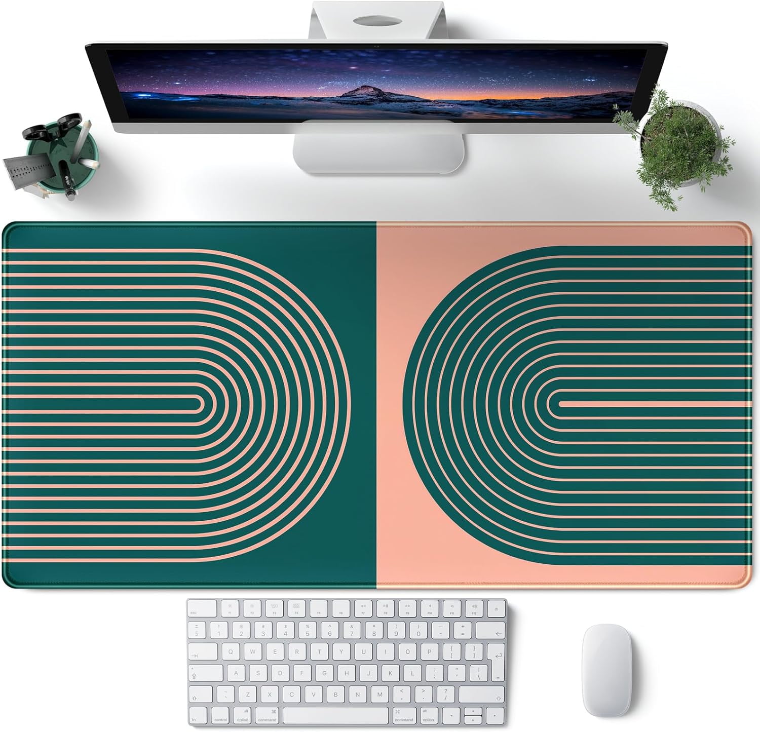 Green Mouse Pad Large Boho Desk Mat On Top of Desks Desk Pad Full Desk ...