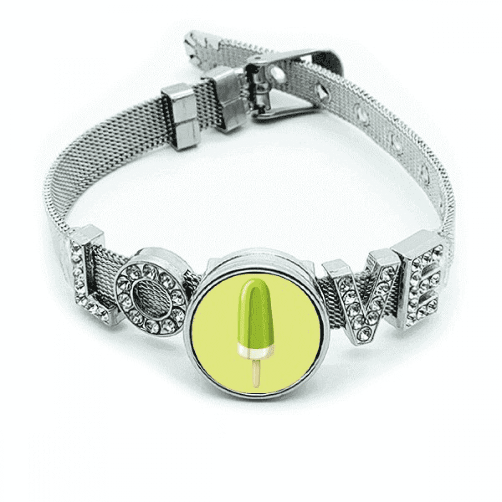 Green Mung Bean Popsicle Sweet Ice Bracelet Wristband Crystal Love Adjustable Bangle - Walmart.com