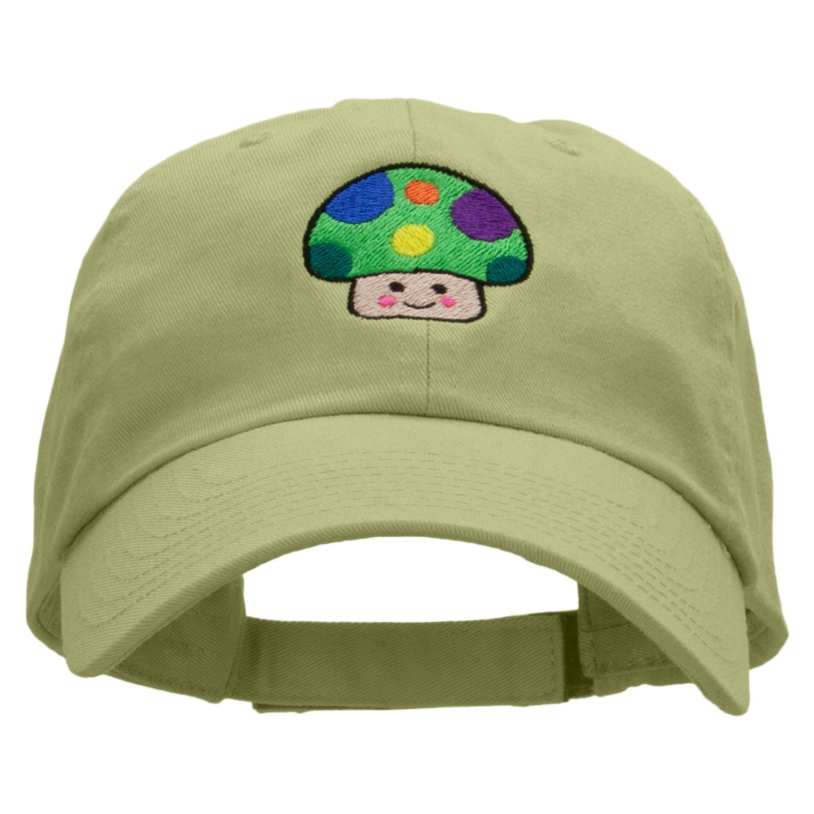 Green Mushroom Embroidered Low Profile Dyed Cotton Twill Cap - Cactus ...