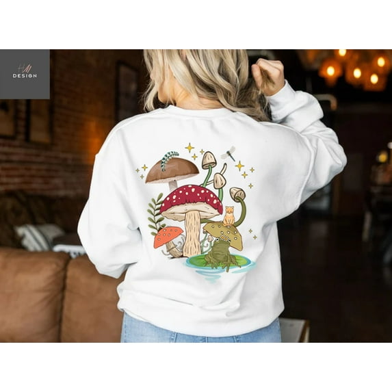 Green Mushroom Shirt, Mystic Cat Moon T-Shirt, Frog Shirt, Witchy ...