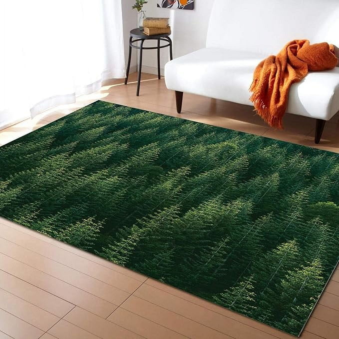 Green Natrual Landscape Beautiful Tree Area Rug, Natural Forest Outdoor ...