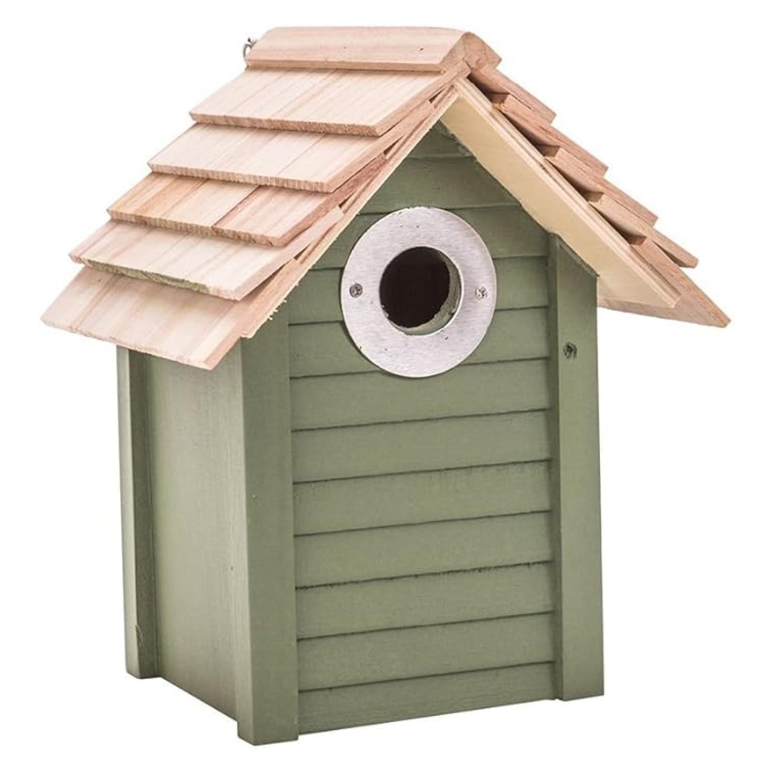 Green Nest Box for Garden Birds - FSC Timber Birdhouse, Ideal for Blue ...