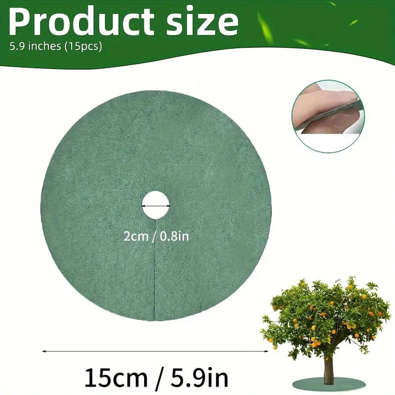 Green Non-Woven Tree Mulch Ring - Reusable Weed Barrier Mat for ...