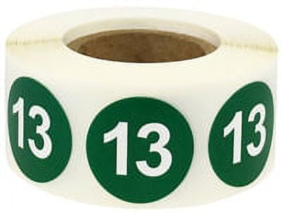 Green Number 13 Stickers 0.75 Inch 500 Labels On A Roll - Walmart.com