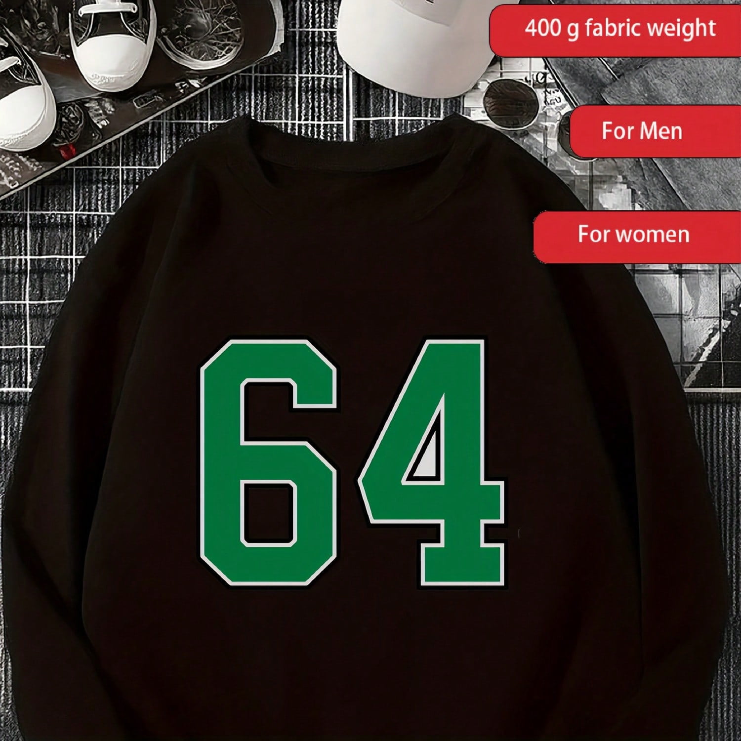 Green Number 64 Print S Sual S1Hort Sve SporJersey Top Cotton FaS1Hion ...