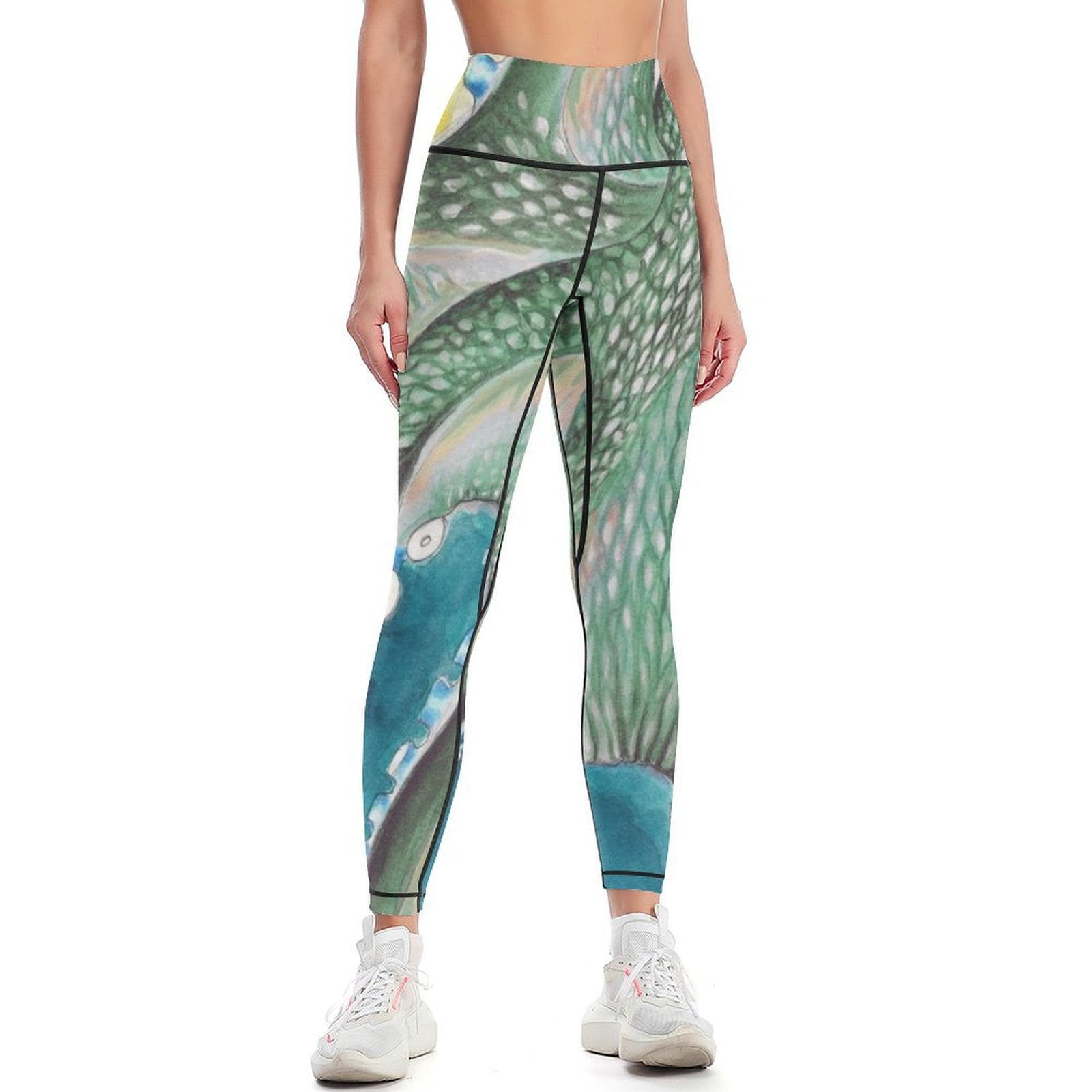 Green Octopus Tentacles Watercolor Art Leggings Jogger pants workout ...