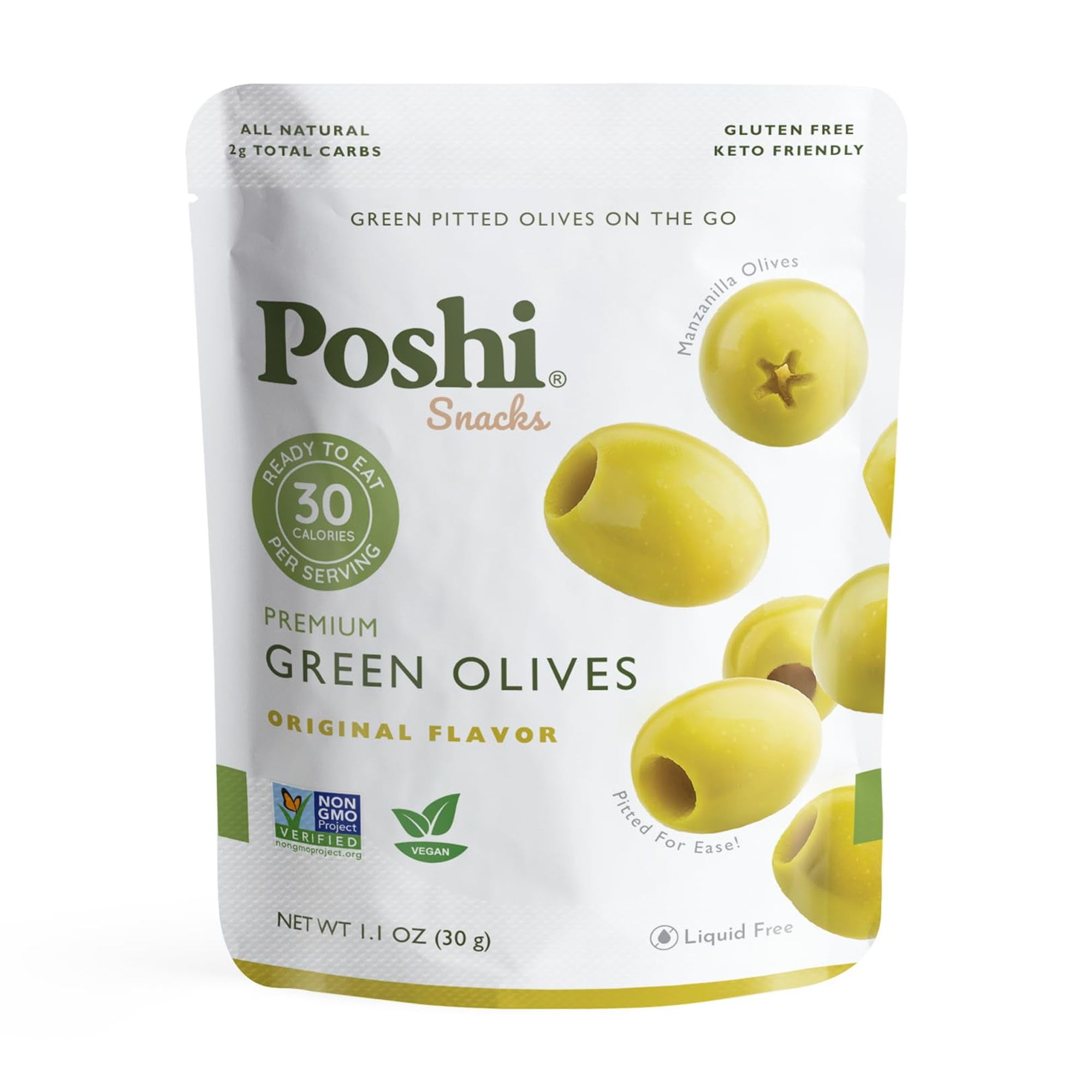 Green Olives On-The-Go - Original Flavor - Single Serve Pitted Olives ...