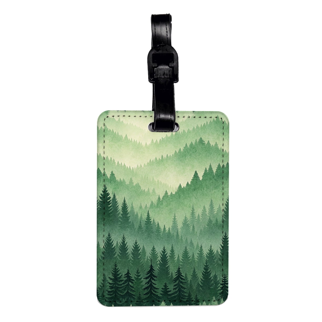 Green Ombre Forest Background Faux Leather Travel Luggage Tag - Walmart.com
