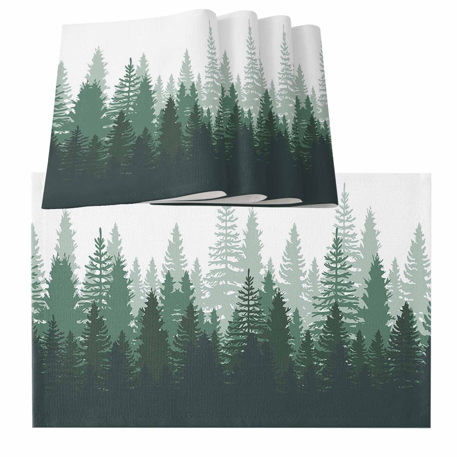 Green Ombre Primeval Forest Modern Abstract Art Aesthetics Burlap ...