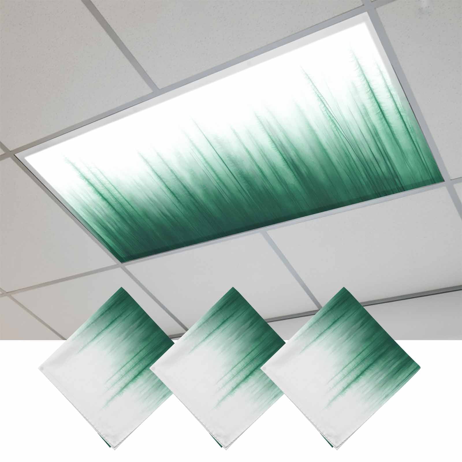 Green Ombre Stripe Magnetic Fluorescent Light Covers for Ceiling Lights ...