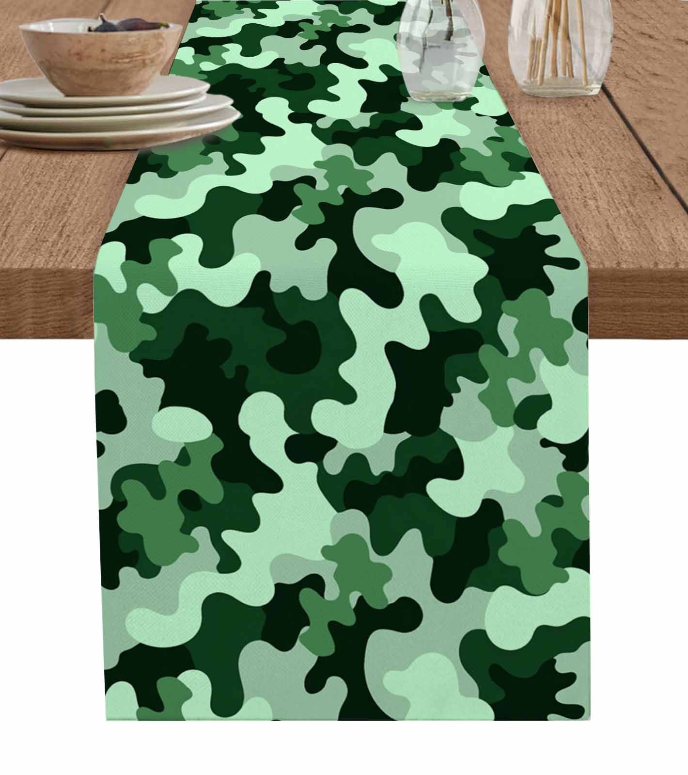 Green Ombre Table Runner 72 Inches, Modern Simple Gradient Abstract ...