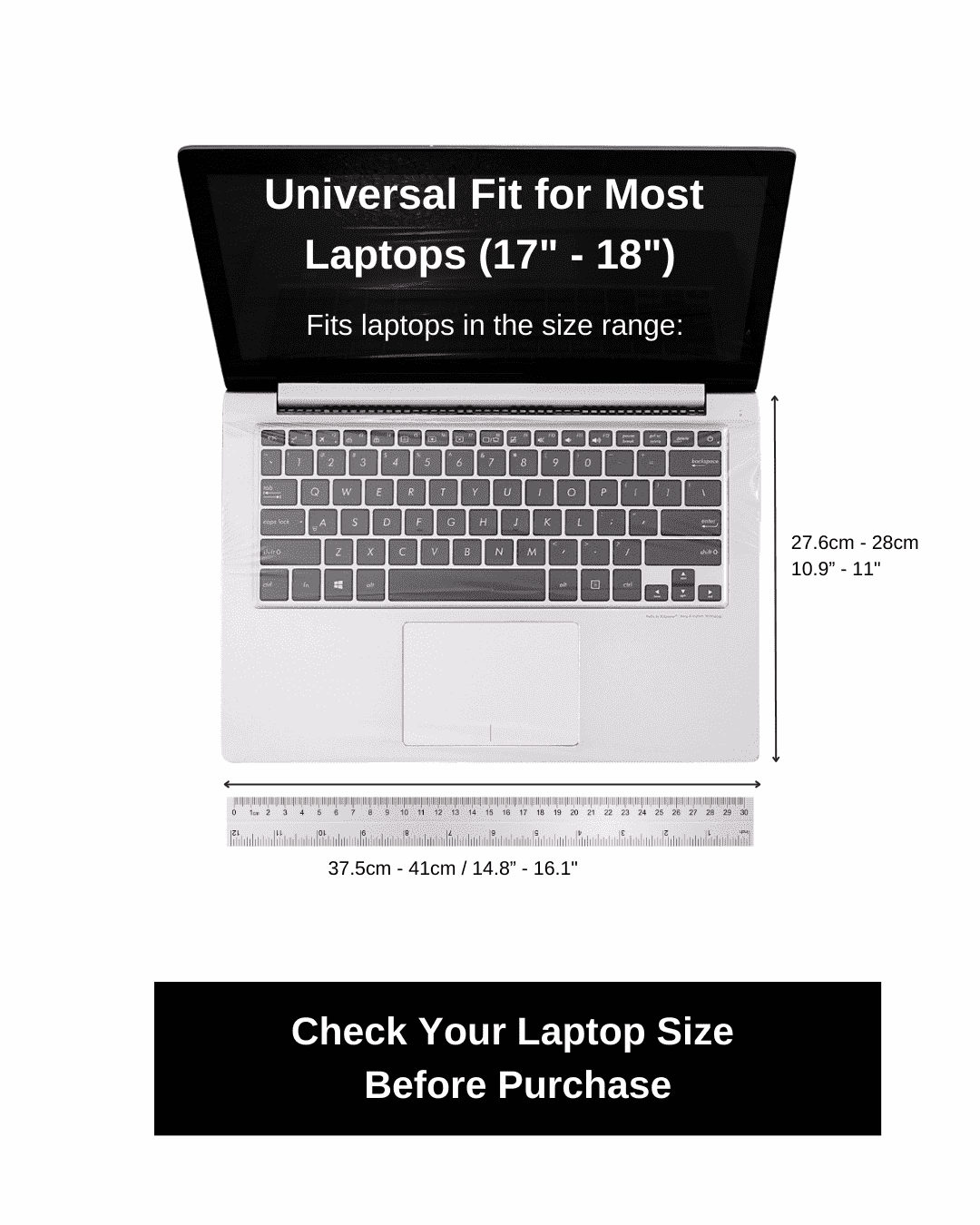3 Packs Universal Full Laptop Keyboard Cover for 17/18" Laptops, Water ...