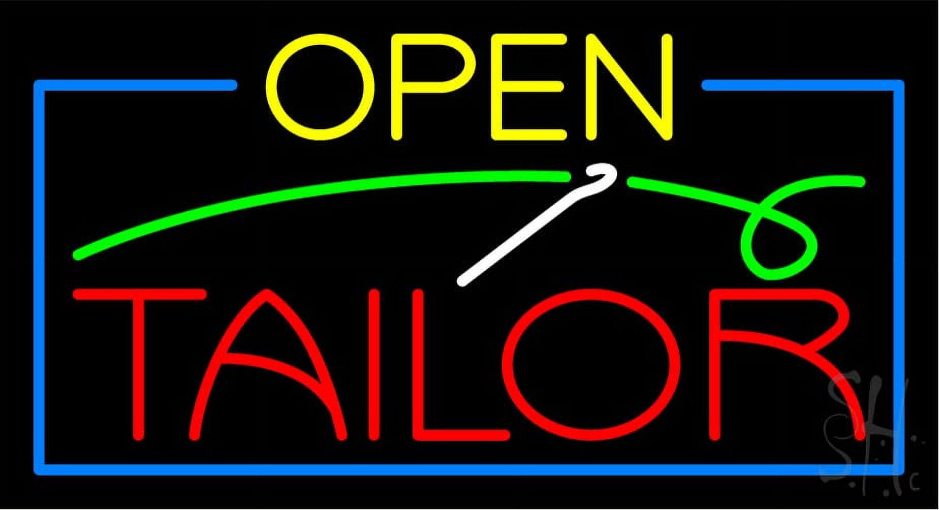 Green Open Double Stroke Tailor LED Neon Sign 20" Tall x 37" Wide ...