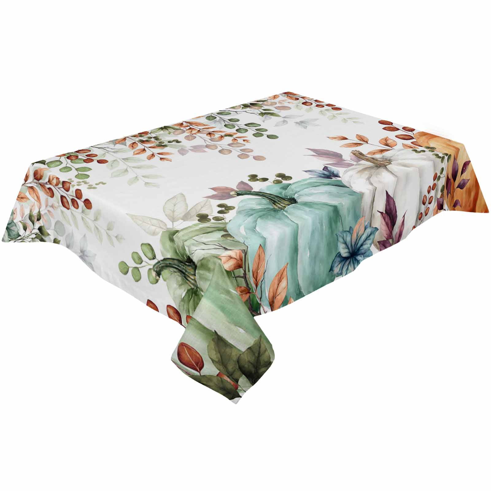Green Orange Blue Fall Rectangle Tablecloth Waterproof & Stainproof ...