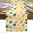 Green Orange Leaves Cotton Linen Table Runner Spring Gradient Leaf ...