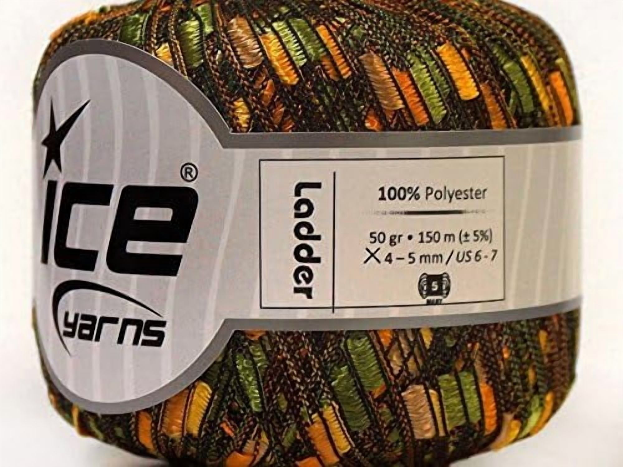 Green Orange Yellow Tan Ladder Ribbon Yarn Trellis Railroad 34031 50gr ...