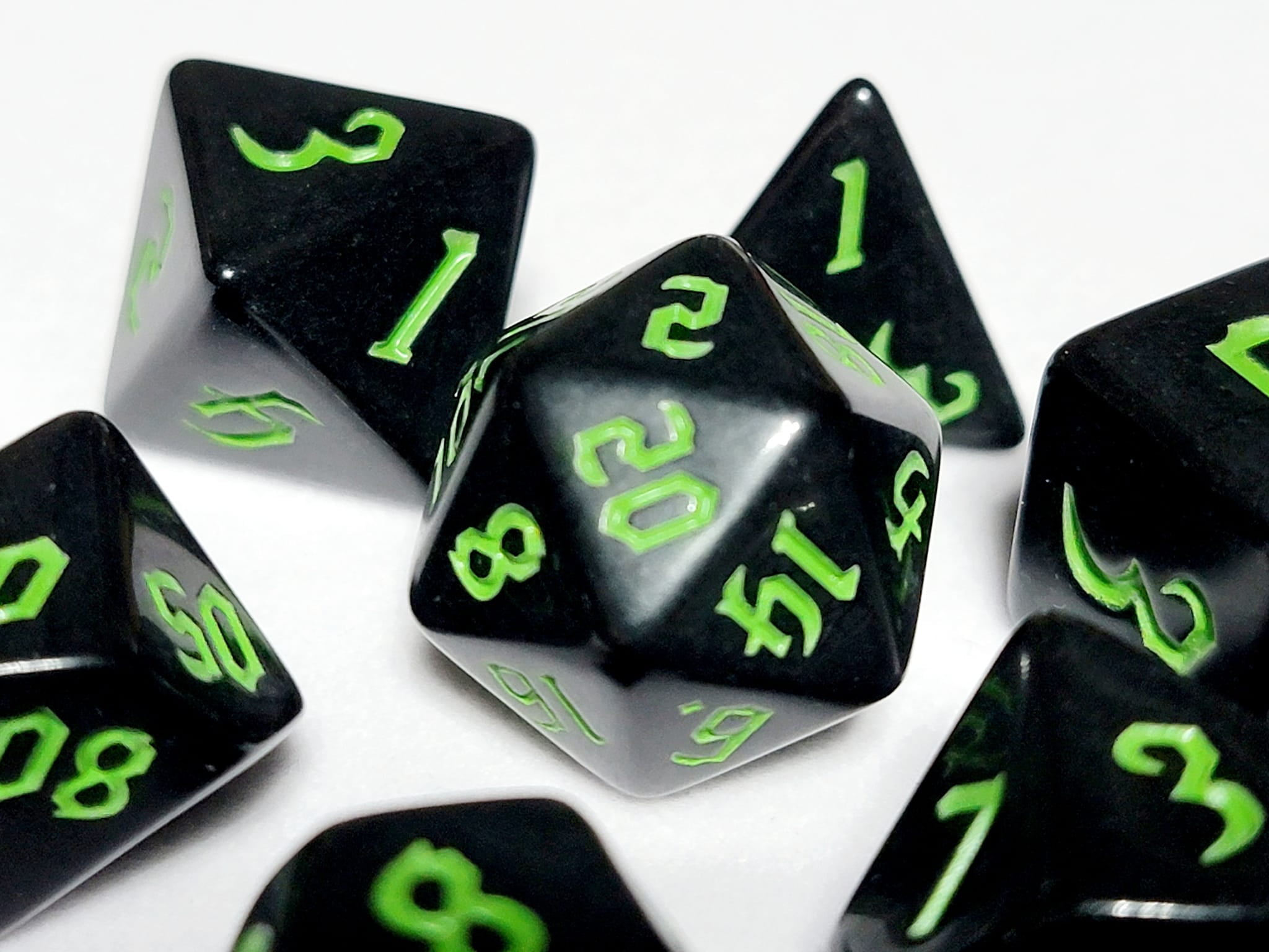 Green Orcish Script DnD Dice Set | Dungeons and Dragons | 7 Dice RPG ...