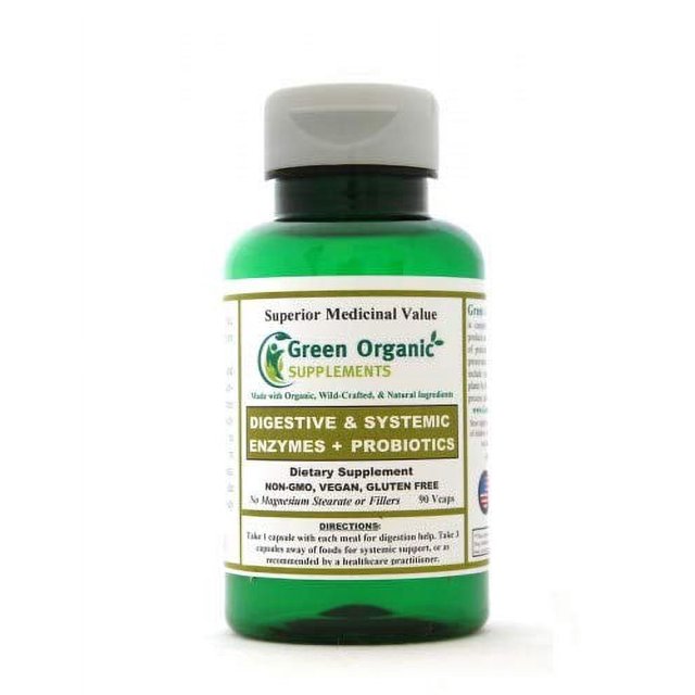 Green Organic Supplements' Digestive & Systemic Enzymes + Probiotics ...
