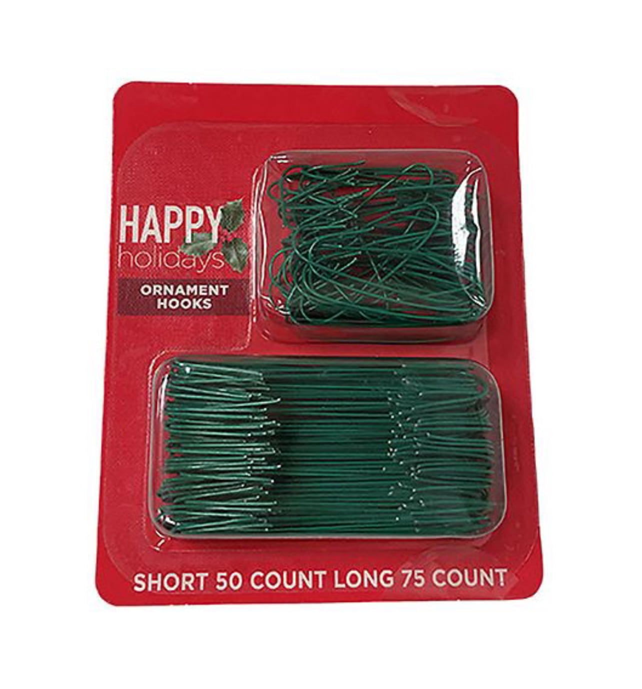 Green Ornament Hooks 4 pack of 50 short; 75 long (500 total) - Walmart.com