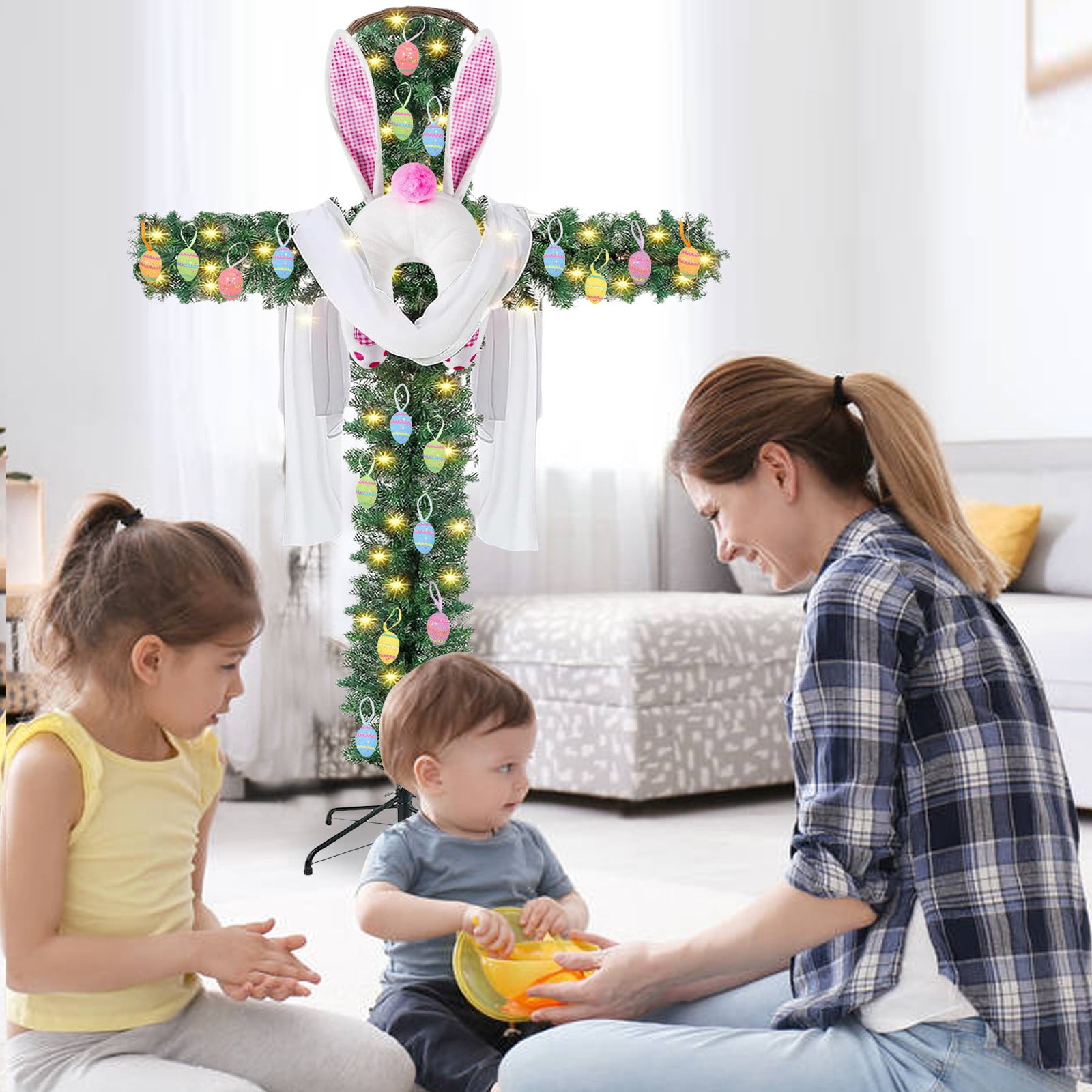 Green Ornaments Large Ornaments Easter + Rabbit Ornaments ( Plaid Model ...