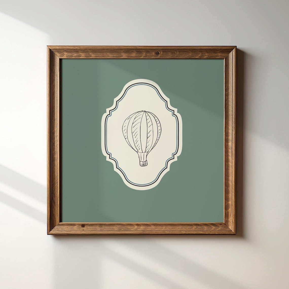 Green Ornate Vintage Hot Air Balloon, Instant, Trendy Decor, Living ...