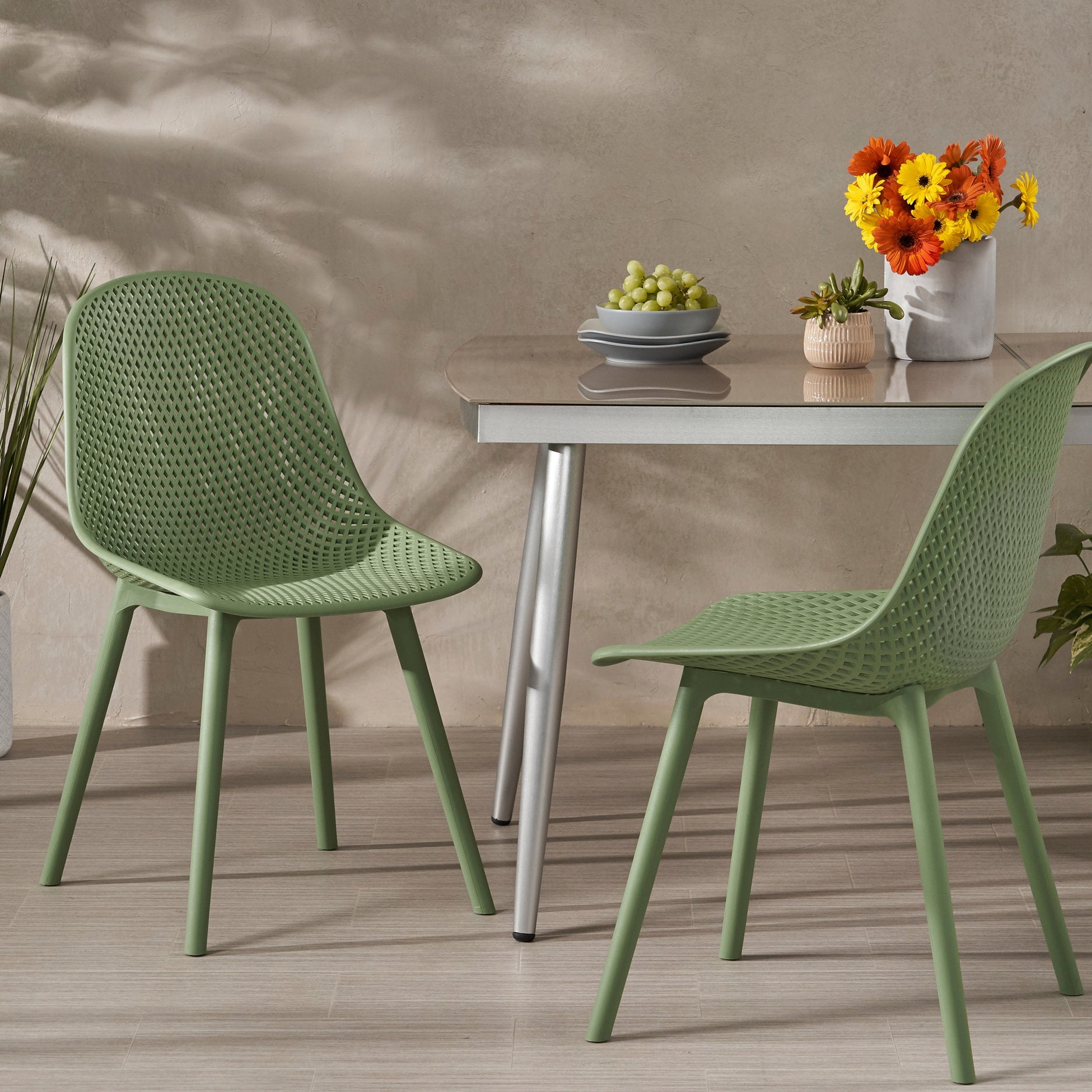 Green Outdoor Chair | Sleek Design for Outdoor Areas | Polypropylene ...