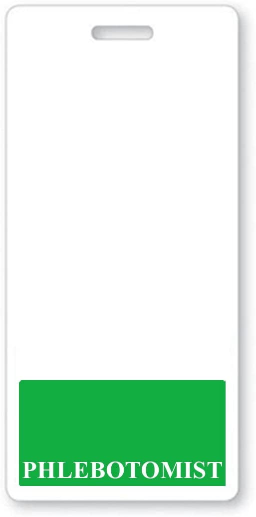 Green PHLEBOTOMIST Badge Buddy - VERTICAL - Heavy Duty Spill Proof ...