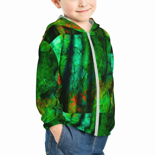 Green-Paint- Kids Zip-Up Hoodie Girls Boys Sun Protection Jacket Hooded Cooling Shirt - Walmart.com