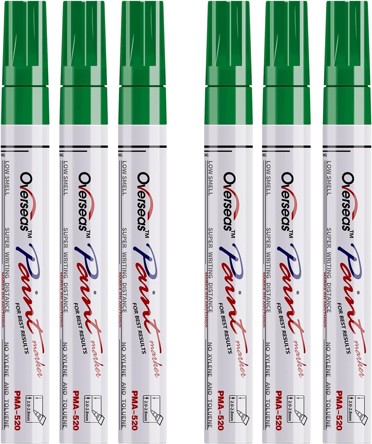 Green Paint Markers Pens - Single color 6 Pack Permanent Oil Based ...