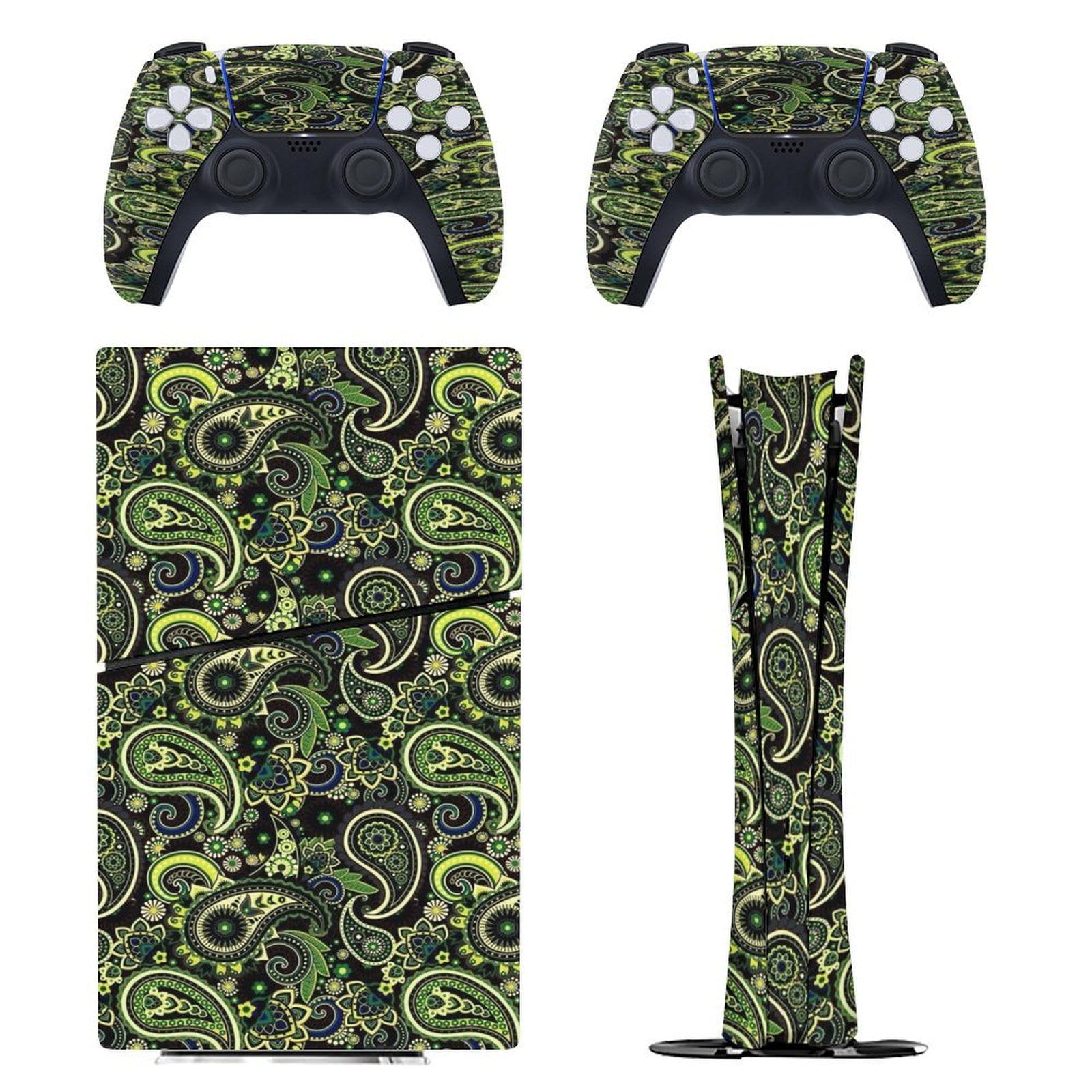 Green Paisley Pattern PS5/PS5 Slim Digital Disc Skin Sticker For ...