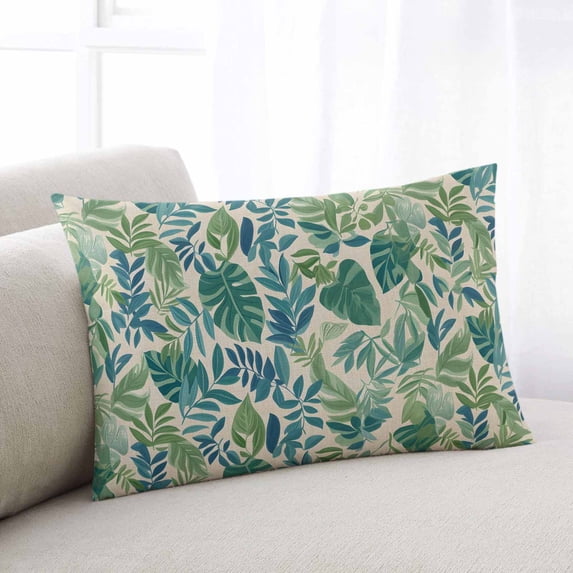 Green Palm Leaf King Size Pillow Cover, Pillowcase Protectors with ...