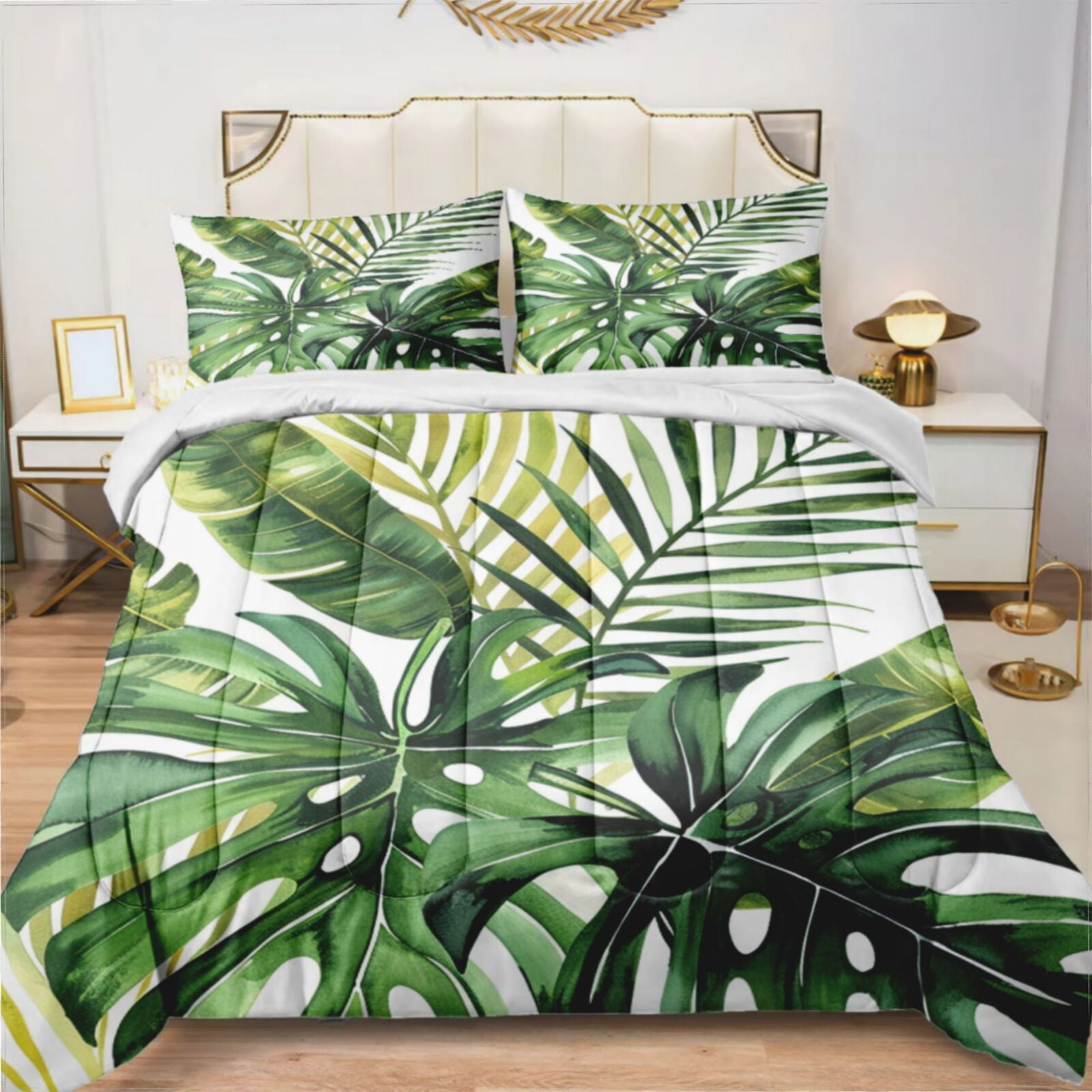 Green Palm Leaves (6) Comforter Set Bedding Set Duvet Set Set 3pcs King ...