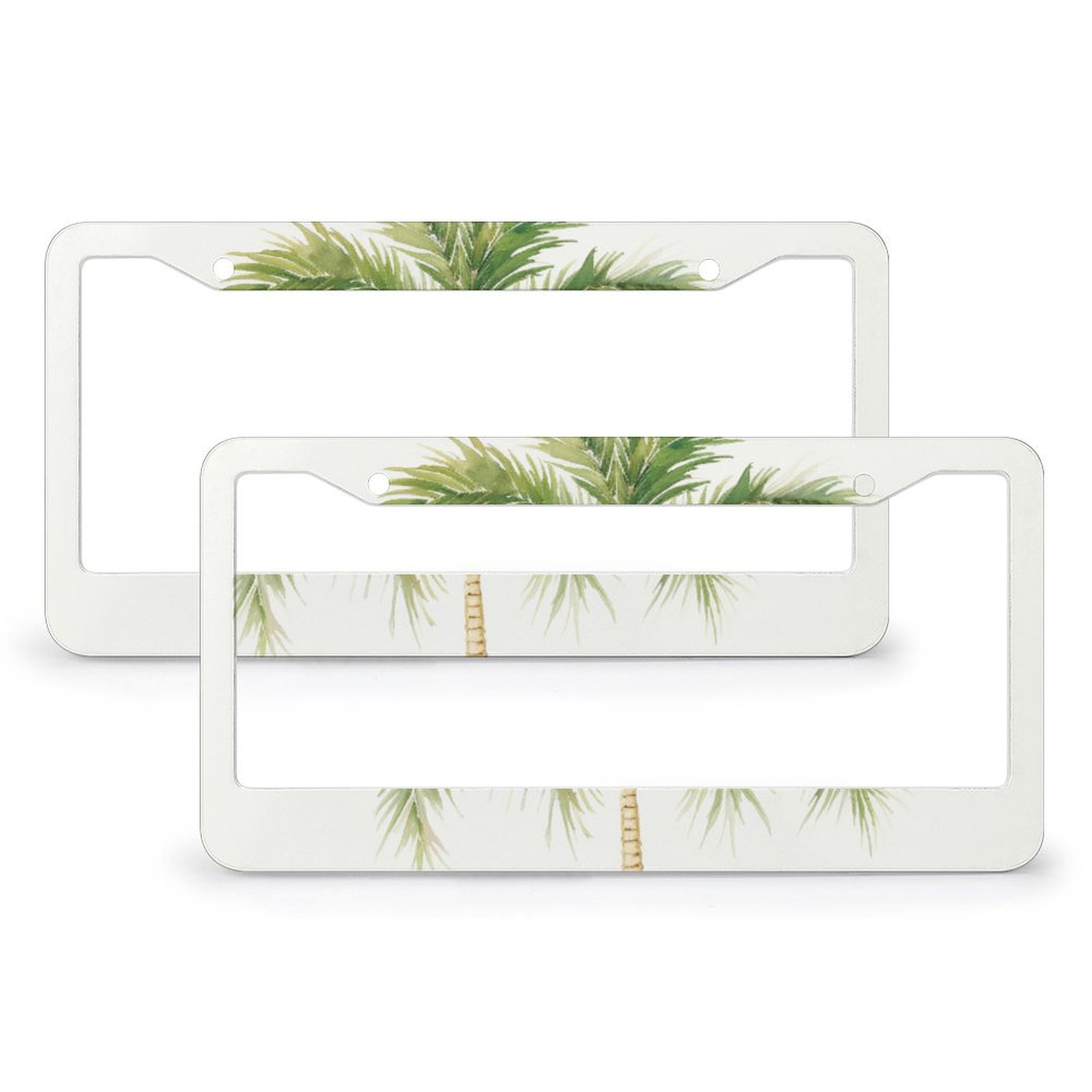 Green Palm Tree License Plate Frame 2 Pack Tropical Plant License Plate ...