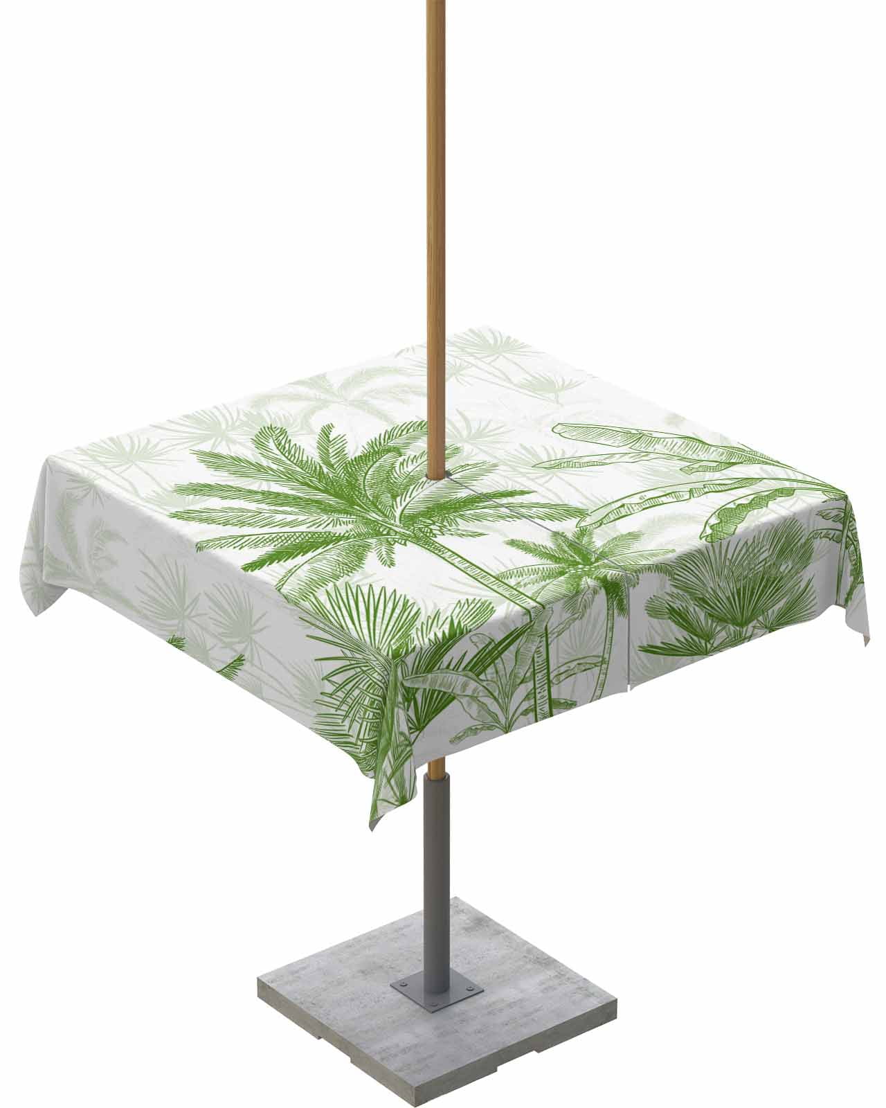 Green Palm Tree Summer Tropical Plant Square Tablecloth with Zipper ...