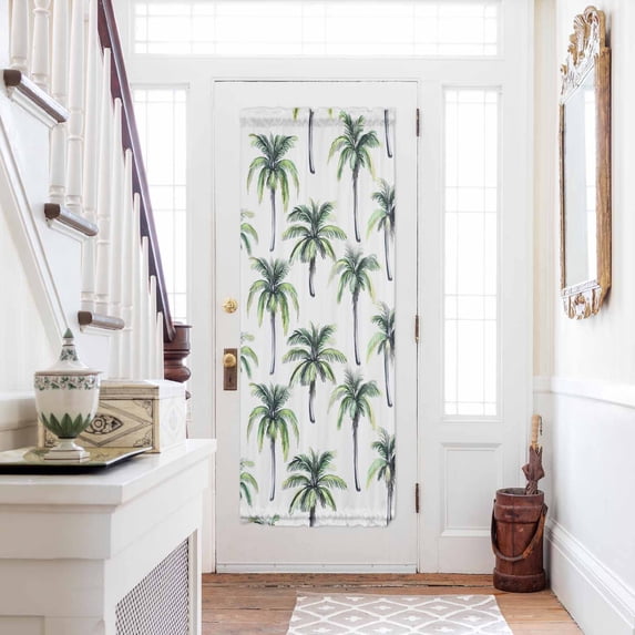 Green Palm Trees Door Curtains for Door Window, French Sidelight Front ...