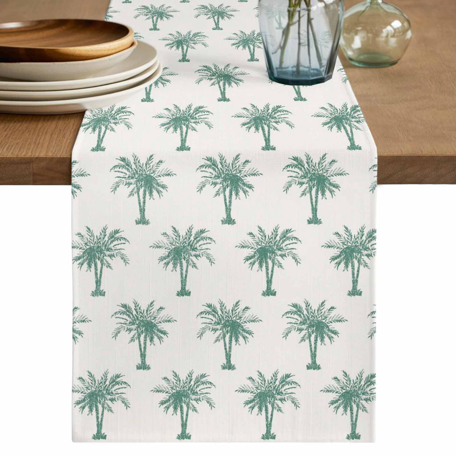 Green Palm Trees Table Runner 48 Inches, Country Summer Botanical ...