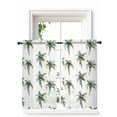 Green Palm Trees Tier Curtains 45 Inch Length, Sheer Curtains for ...