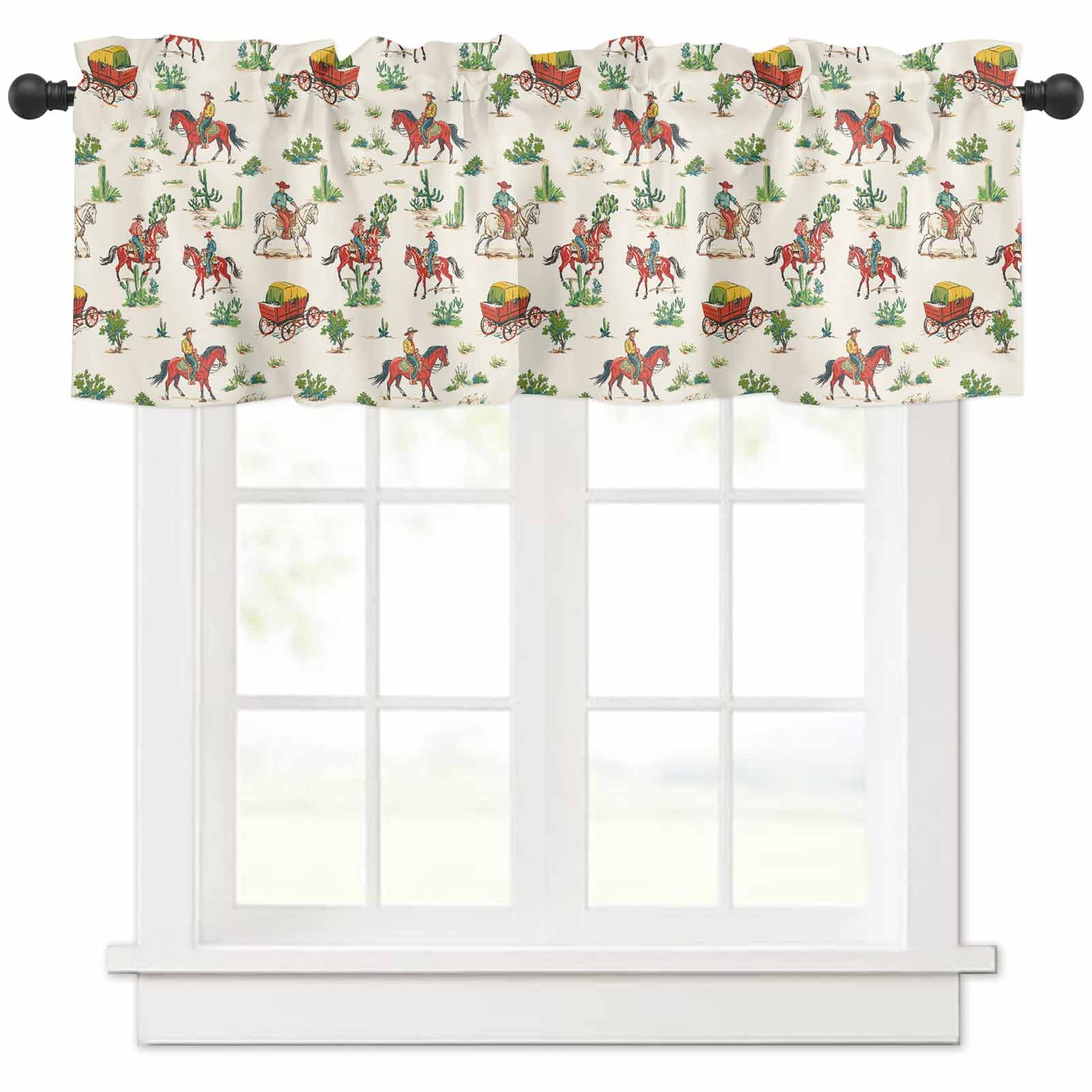 Green Palm Trees Valances for Windows Farmhouse Kitchen Curtains ...