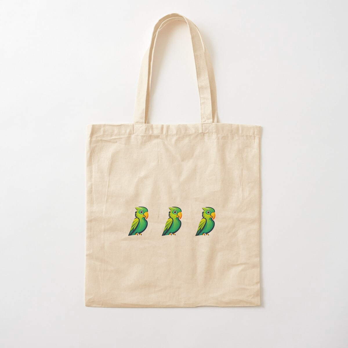 Green Parrot Jungle Animal, Safari Animal Design Cotton Tote Bag Canvas ...