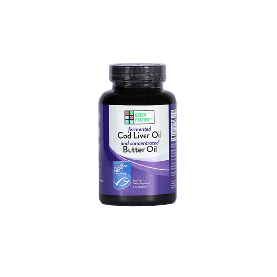 Green Pasture Fermented Cod Liver & Butter Oil Veggie Capsules, 120 ct ...