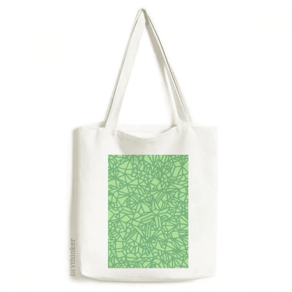 Green Patterns Interlaced Lines Tote Canvas Bag Shopping Satchel Casual ...