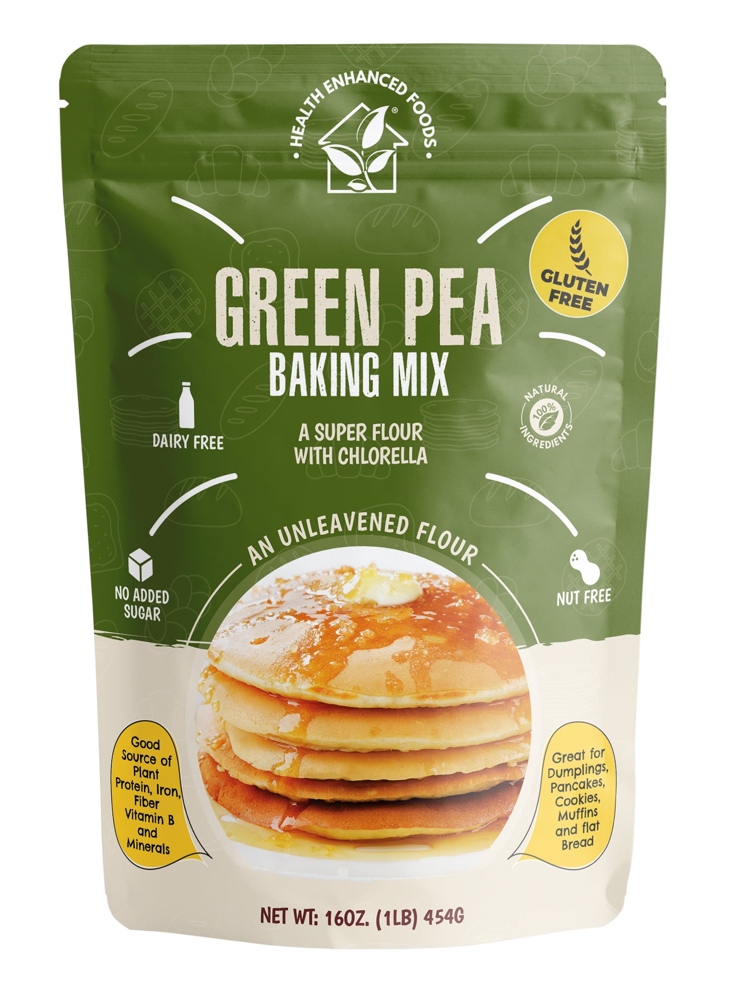 Green Pea Baking Mix (2-Pack/16 oz) Anti-sickling, Nut-Free, Dairy-Free ...