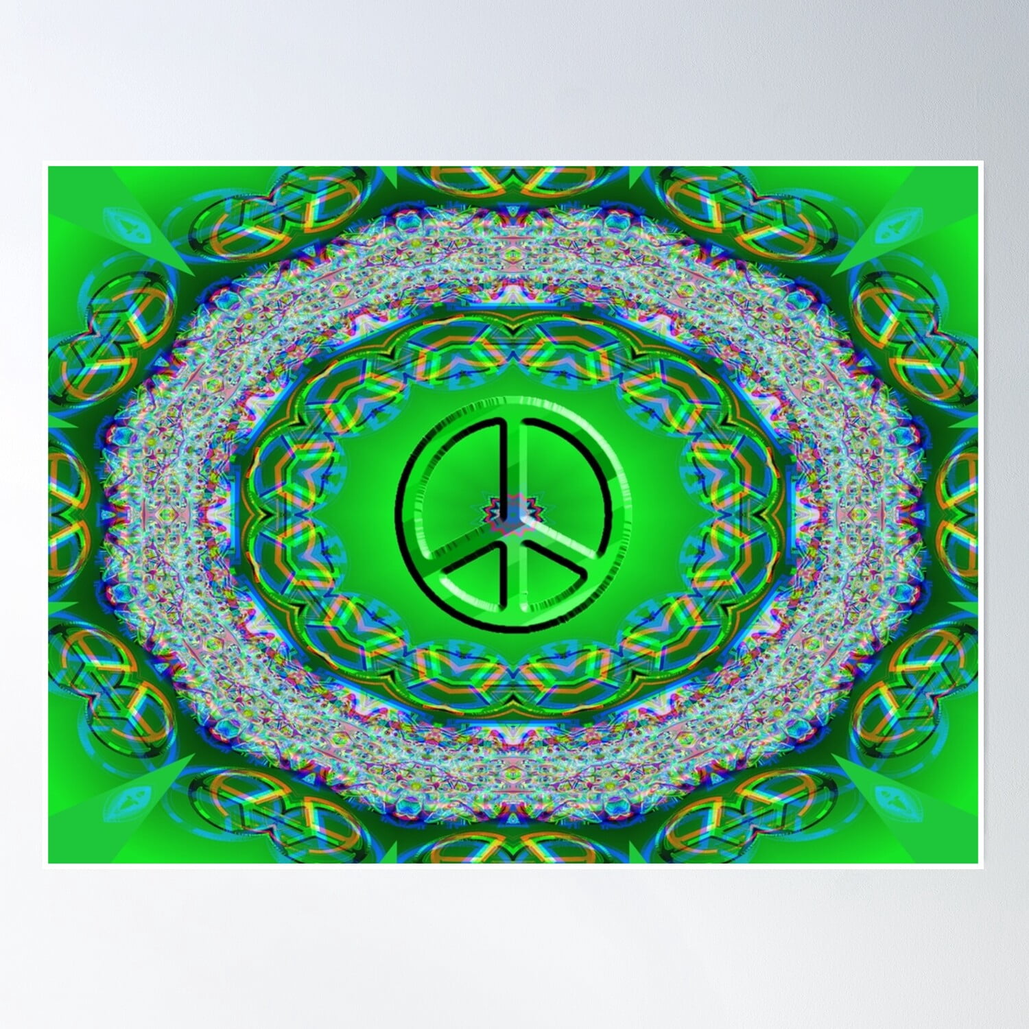 Green Peace Poster Wall Art, Modern Wall Decor, 24x36 UNFRAMED ...