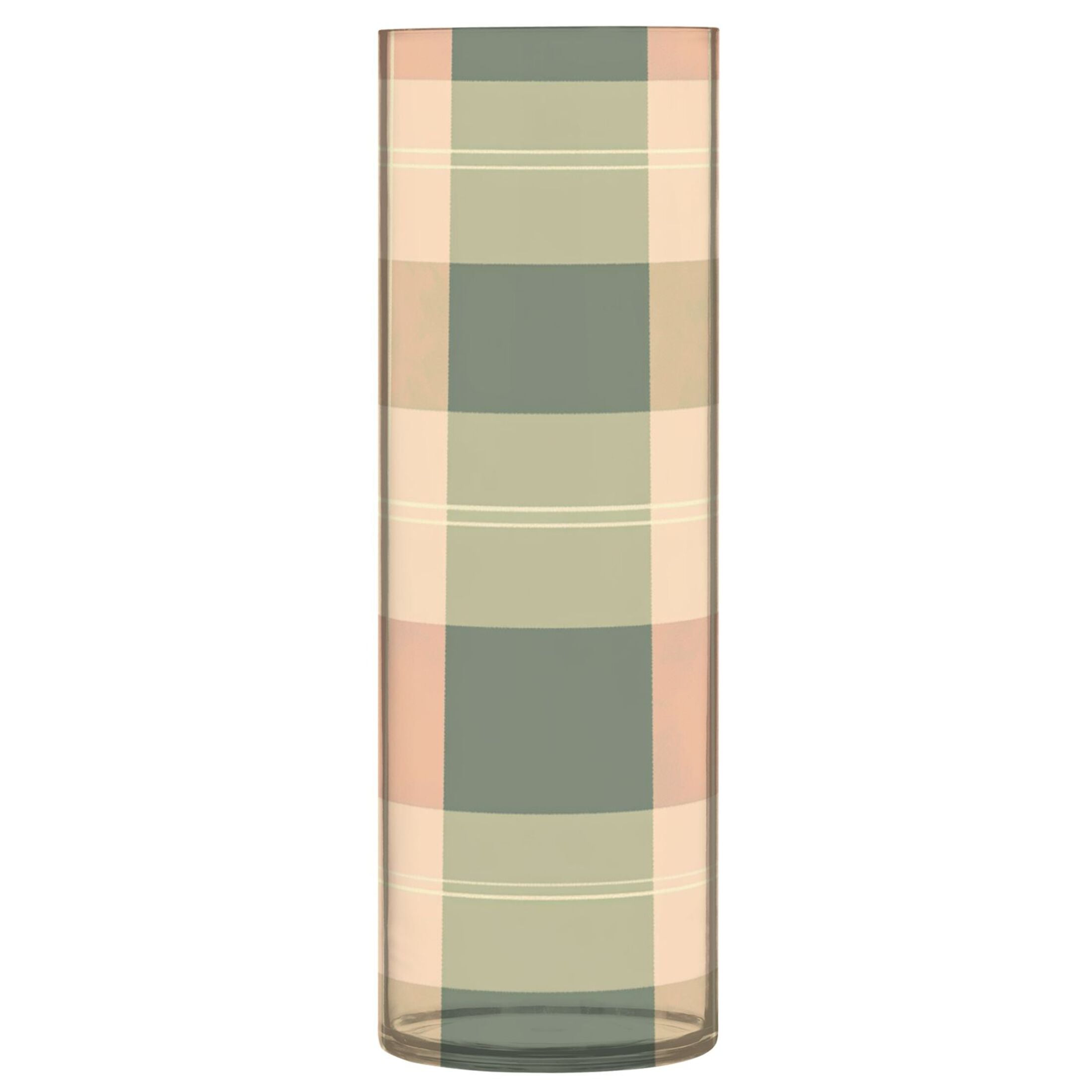 Green Peach Plaids Plastic Cylinder Vase Translucent Flower Vase ...