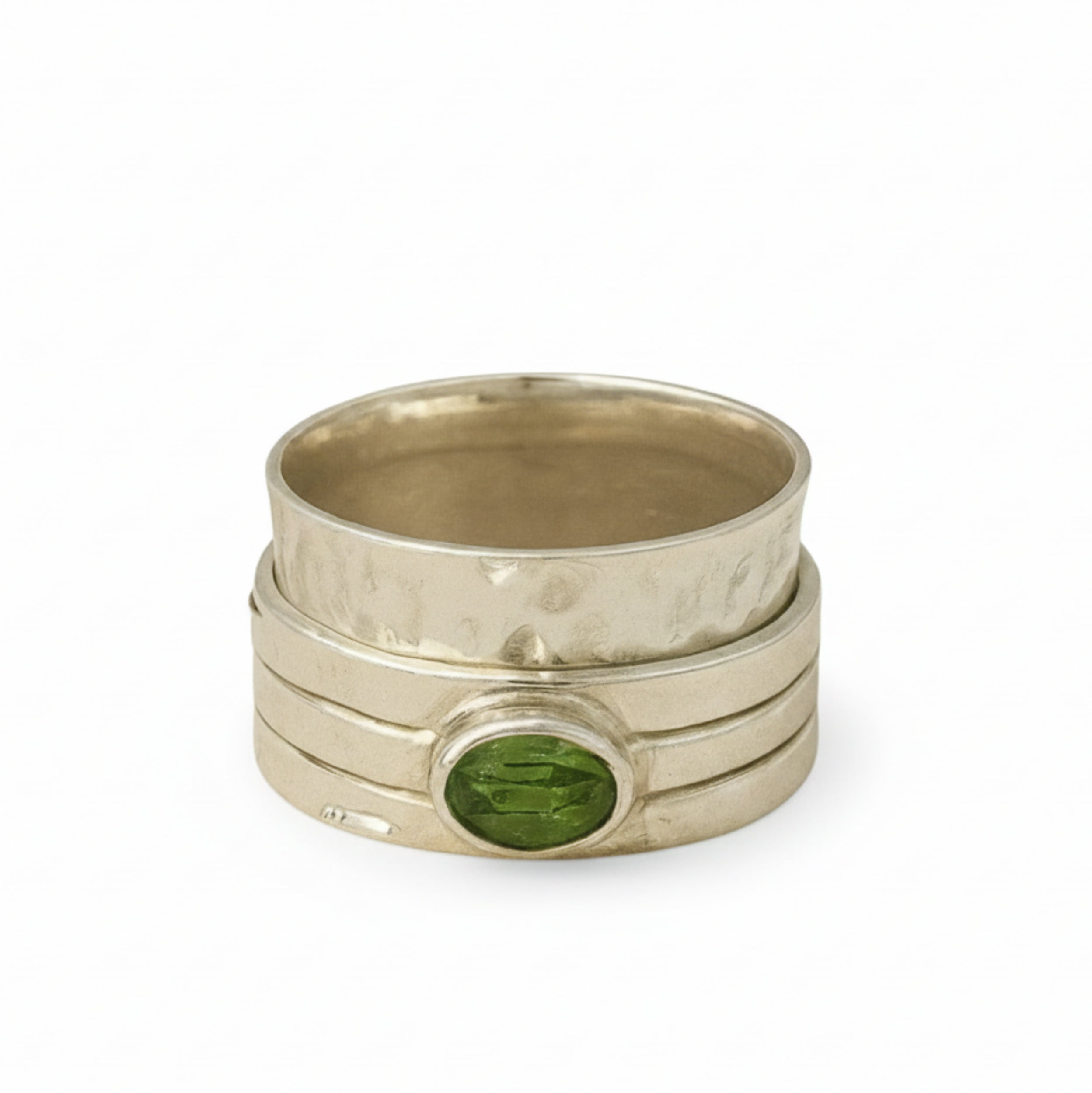 Green Peridot Spinner Ring, 925 Sterling Silver, Meditation And Anxiety ...