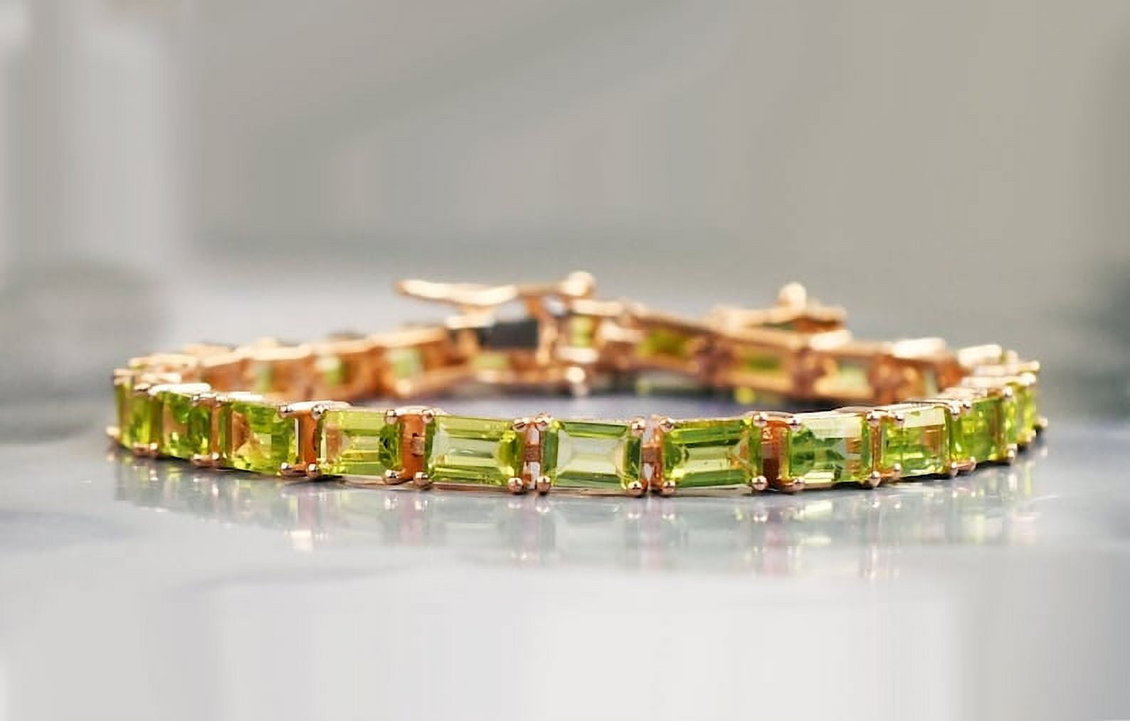 Green Peridot Wedding Tennis Bracelet,CZ Peridot Bracelet Peridot ...