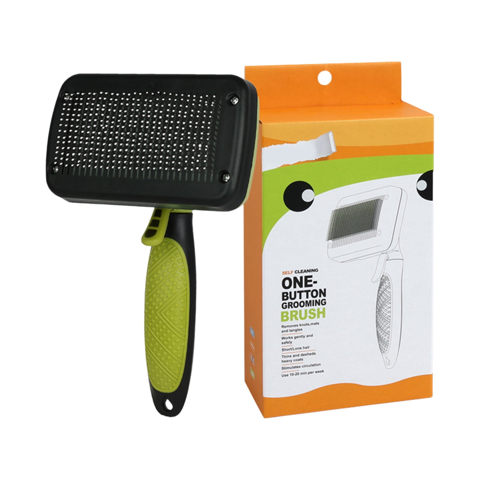 Green Pet Comb For Dogs Cats Detangling Hair Removal Self Cleaning ...